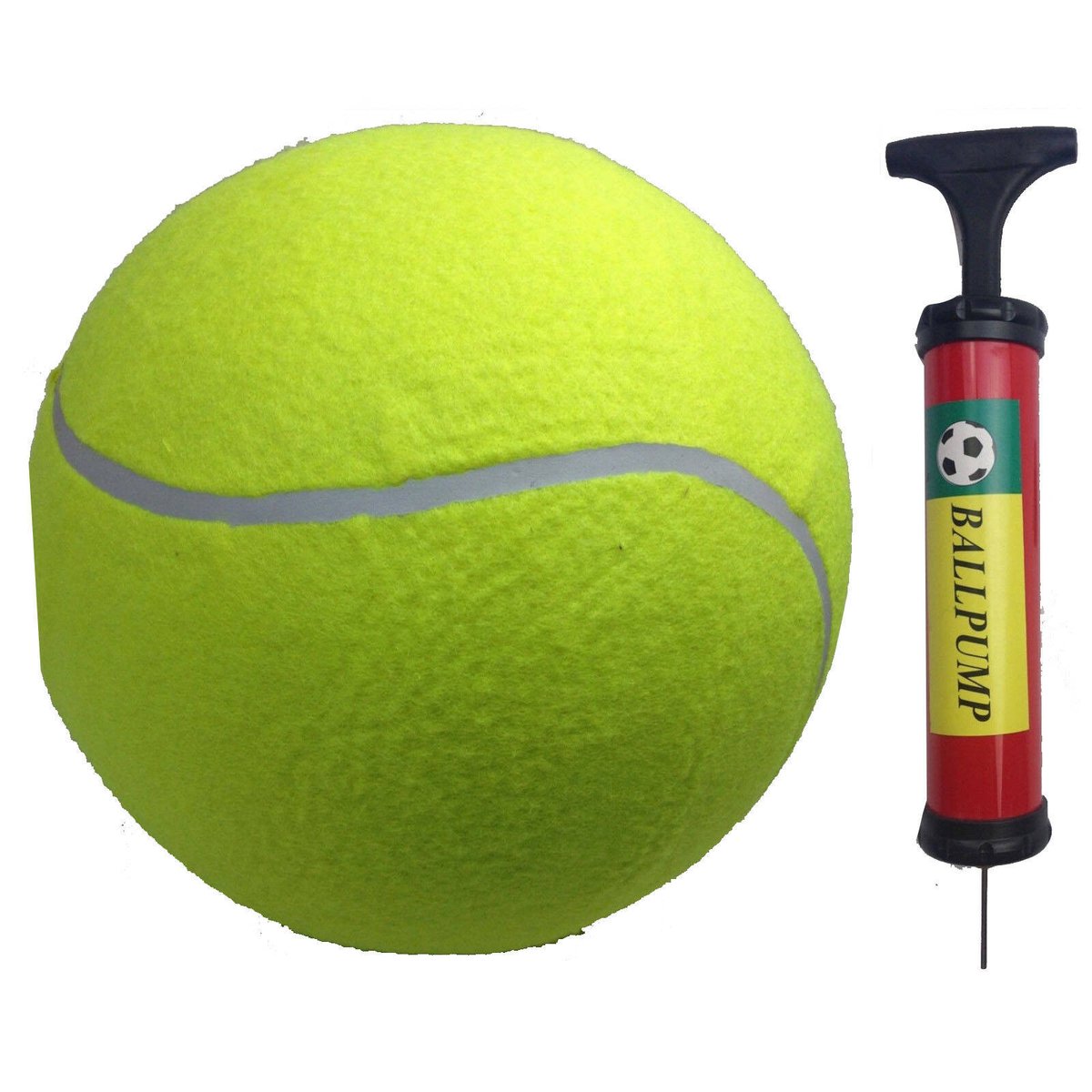 10" GIANT TENNIS BALL with BALL PUMP Air Inflator for Autographs ...