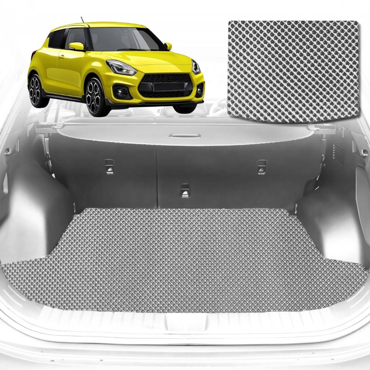 6D Diamond Car Boot Mat for Suzuki Swift Sport 2017-Current-Cargo Mat ...