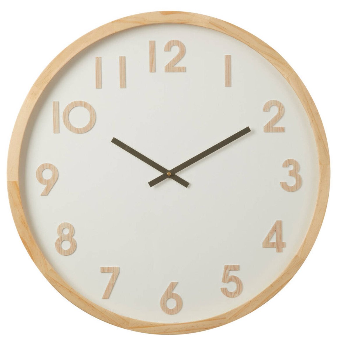 Amalfi Leonard Wall Clock 61cm - Natural/White - Bunnings Australia