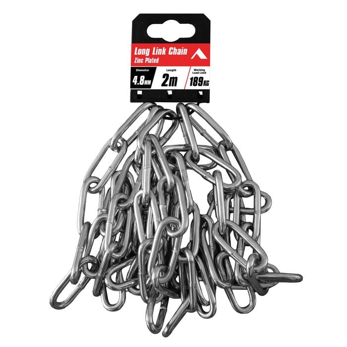 Pinnacle 4.8mm x 2m Zinc Plated Long Link Chain - Bunnings Australia
