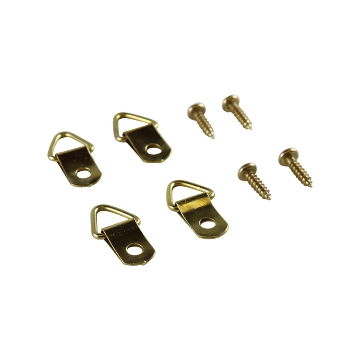 Everhang 6kg Brass Plated Picture Hanging Triangle D-Ring - 4 Pack ...