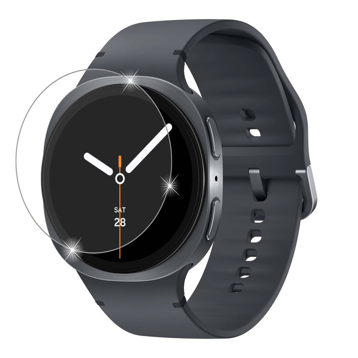 2 Pack MEZON Samsung Galaxy Watch8 (44 mm) Clear Tempered Glass Screen ...
