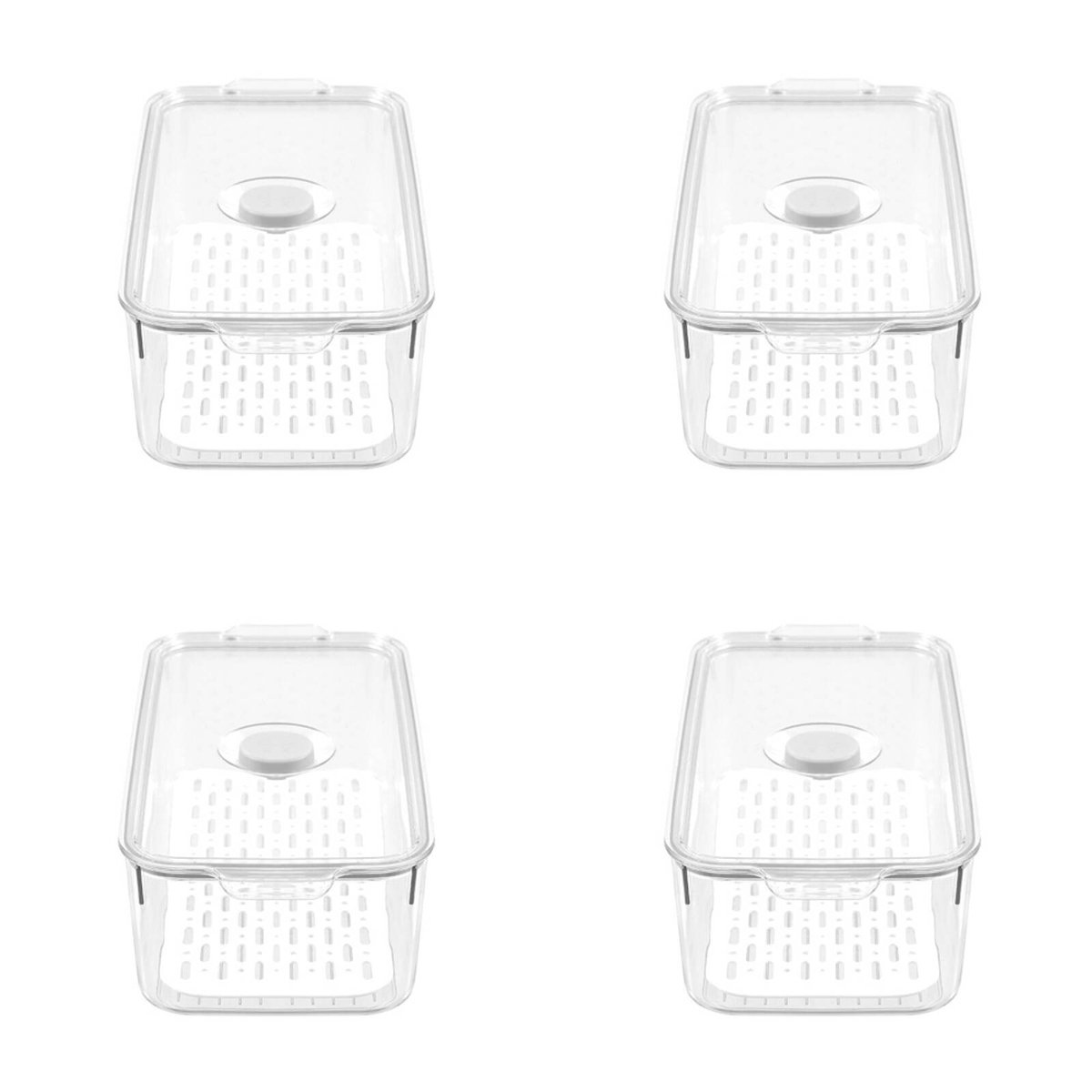 4PK Boxsweden Crystal 4L/33.5cm Green Saver Fresh Storer Container ...