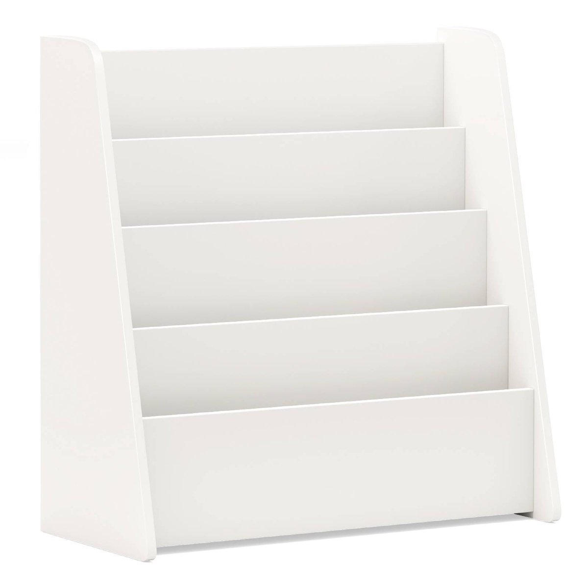 Costway 4-Tier Kids Bookcase Magazine Display Rack Bookshelf White ...