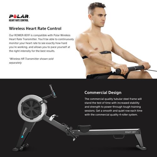 Lifespan Fitness ROWER-801F Air & Magnetic Commercial Rowing Machine ...