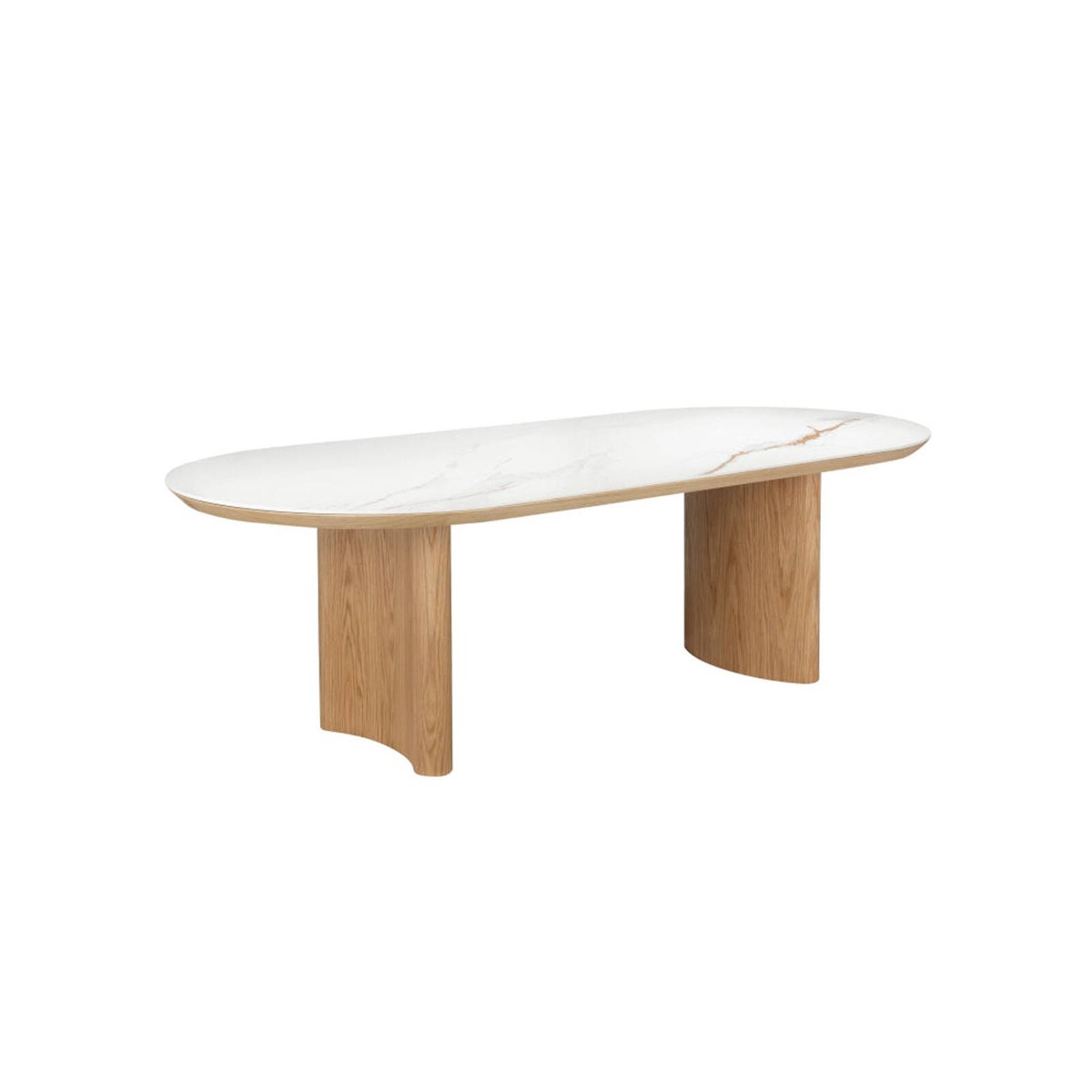 Bronya Matte Ceramic Top Wooden Rectangular Large Kitchen Dining Table ...