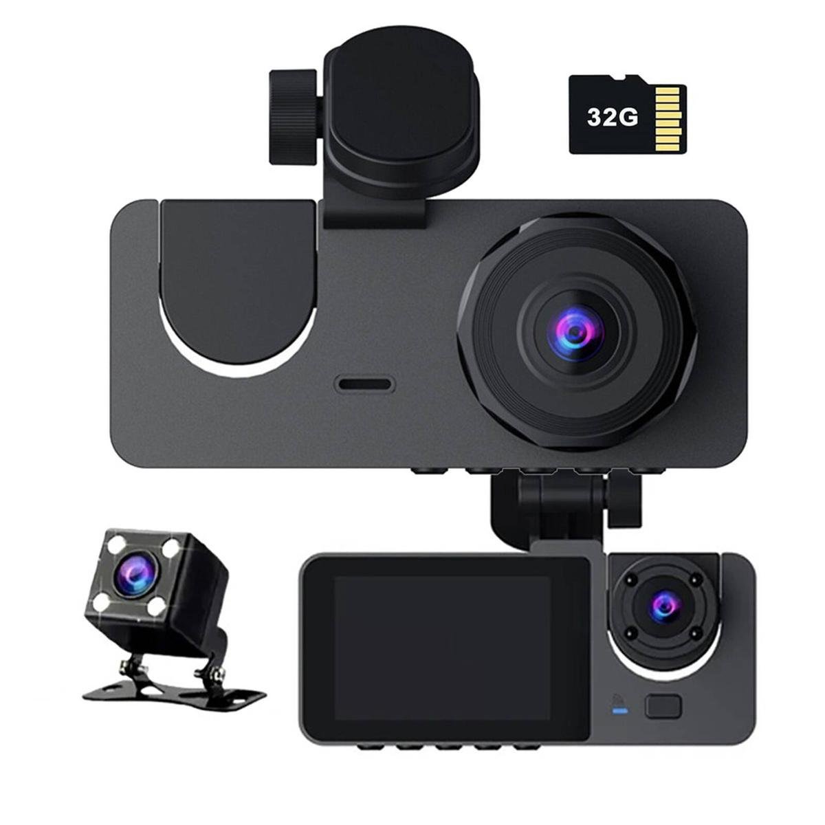 3 Channel Car DVR HD 1080P Vehicle Dash Cam Three Way Camera DVRs ...