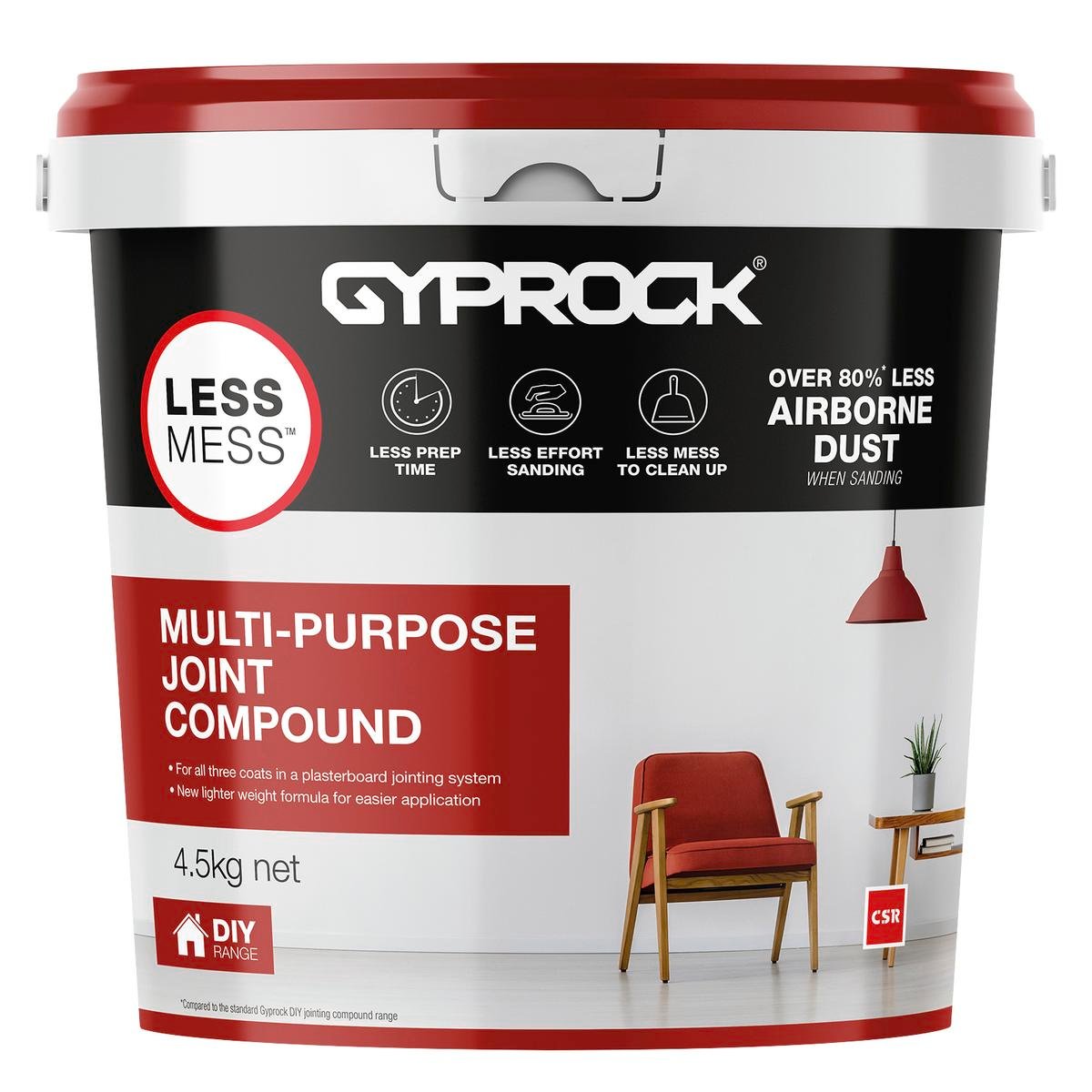 Gyprock CSR 4.5kg Less Mess Multi-Purpose Joint Compound - Bunnings ...