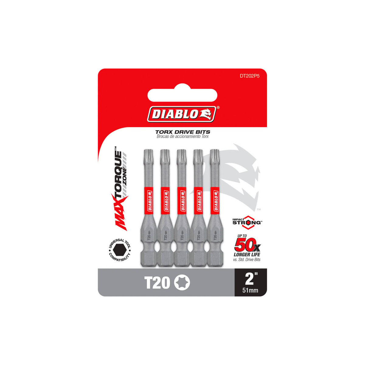 Diablo Power Bit T20 2" 5 Pack - Bunnings Australia