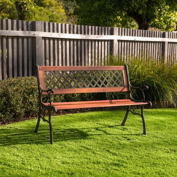 Marquee Cast Iron Back Timber Bench Bunnings Australia