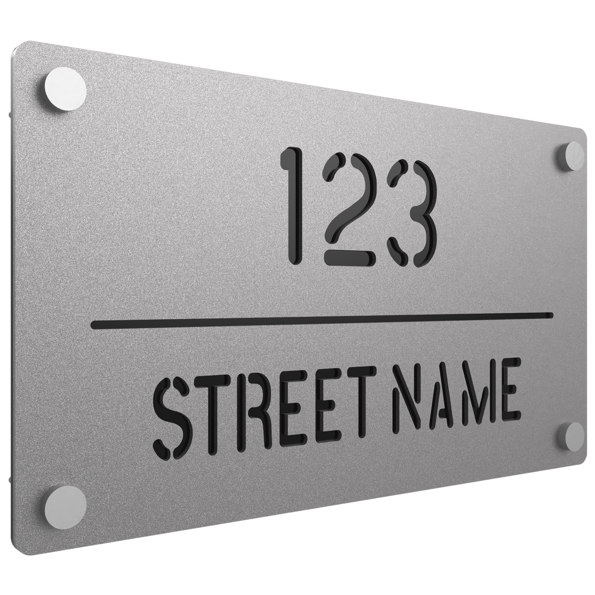 ProtectorAl 380 x 220mm Silver Matt ACM Cut Through Custom House Sign ...