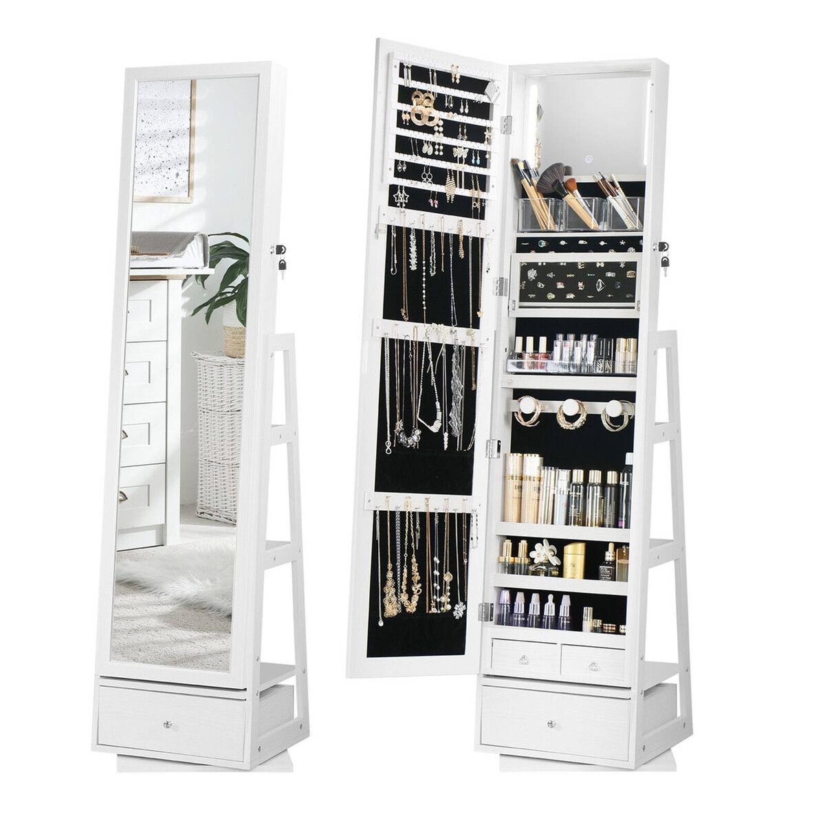 Luxsuite White Rotating Jewellery Storage Shelf - Bunnings Australia