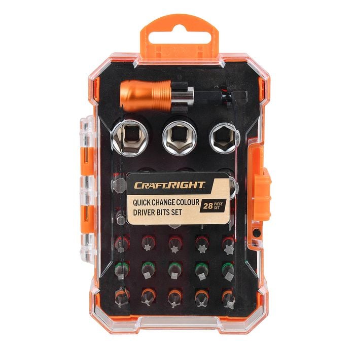 Craftright 28 Piece Quick Change Colour Driver Bits Set - Bunnings ...