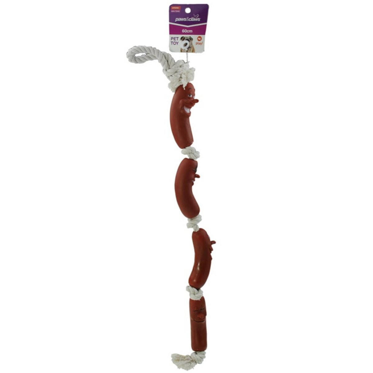 Paws & Claws 60cm Sausage Chain Of 4 Snags Pet Toy - Bunnings Australia