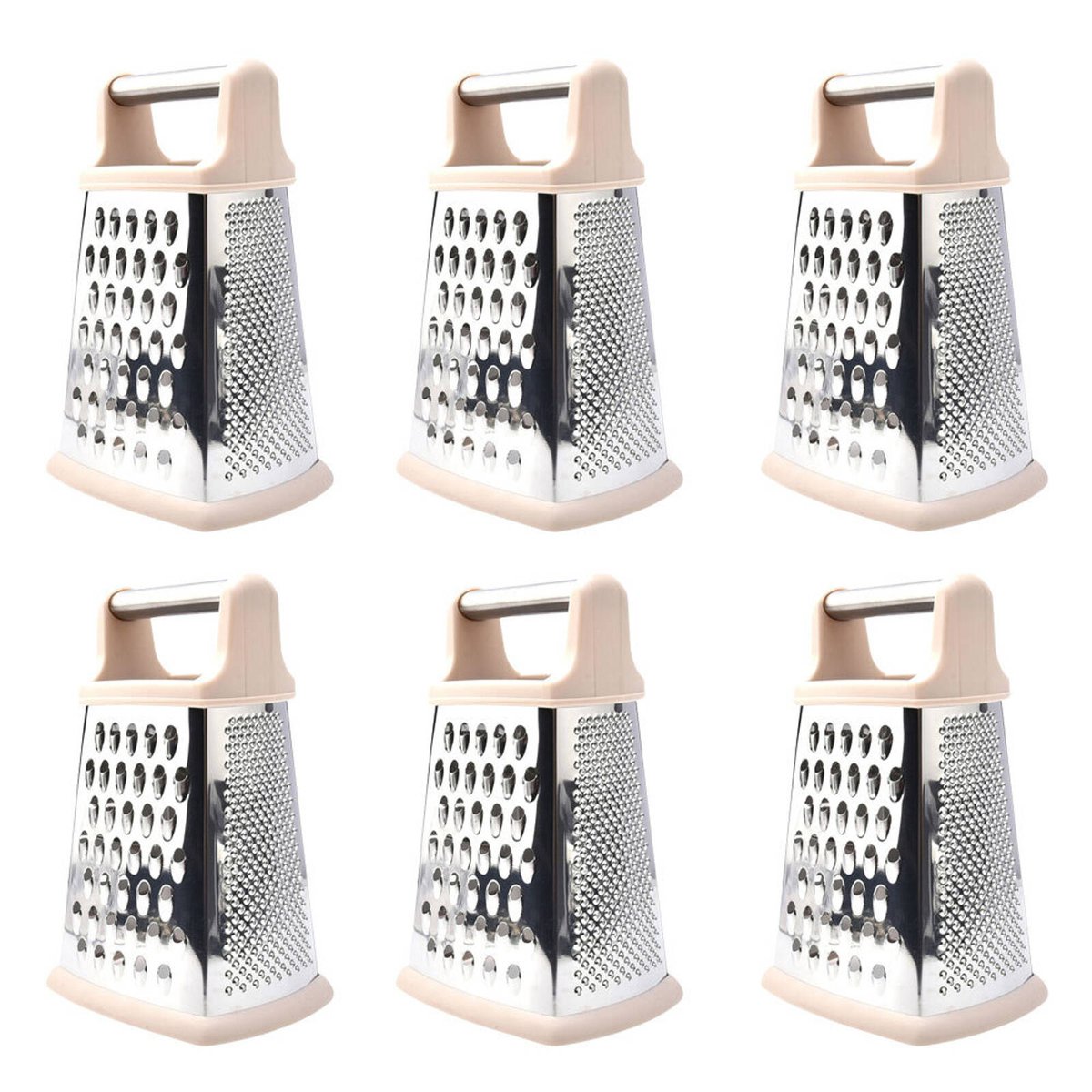 6PK Porto Zest Stainless Steel/Plastic 21cm 4 Sided Grater Kitchen ...