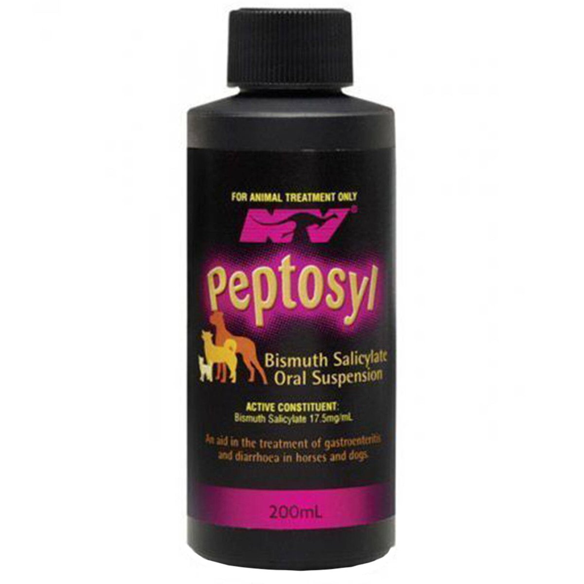 Ceva Peptosyl Oral Suspension diarrhoea Treatment Horse Dog 200ml ...