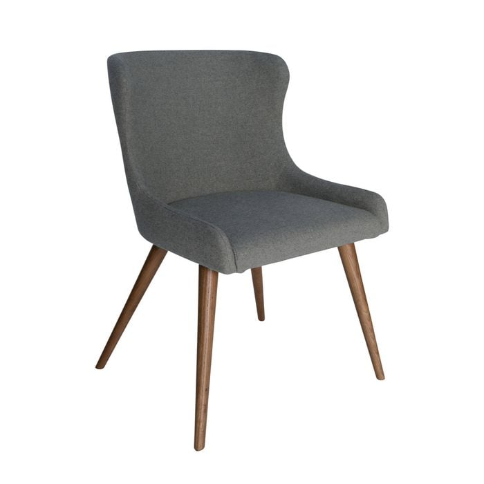 SKDL Osaka Dining Chair Grey Fabric Walnut Legs - Bunnings Australia