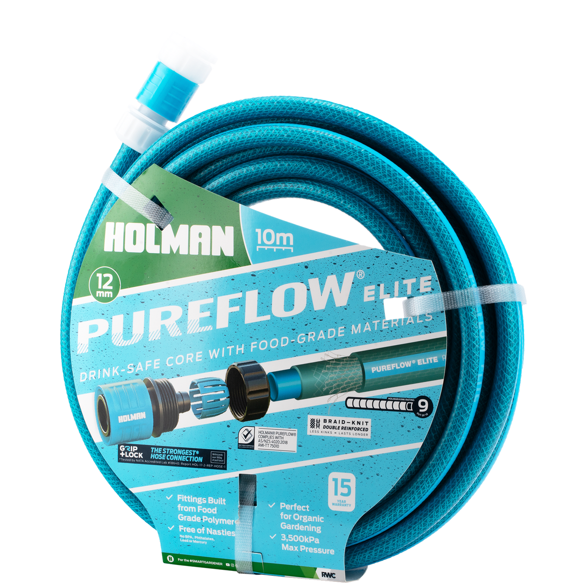 Holman 12mm × 10m PUREFLOW ELITE Drinking Water Safe Hose - Bunnings ...