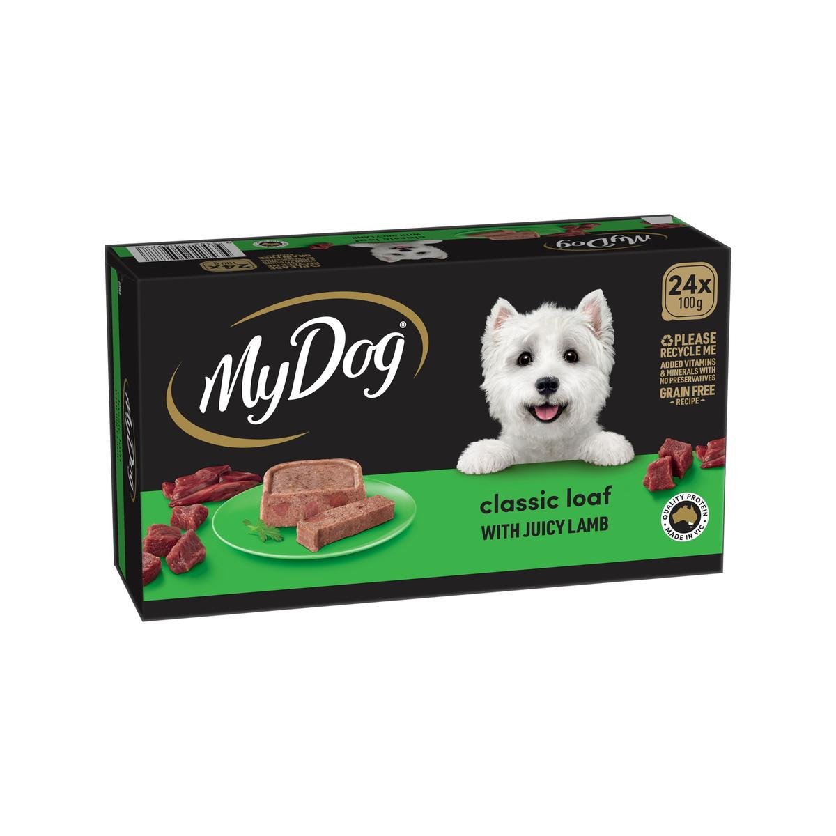 My Dog 100g Classic Loaf with Juicy Lamb Adult Wet Dog Food - 24 Trays ...