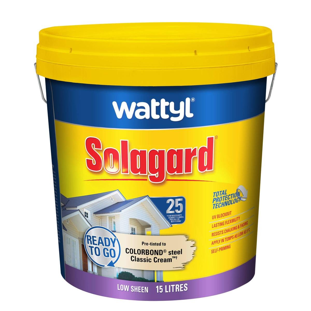 Wattyl Solagard 15L Pre-tinted Classic Cream Low Sheen Exterior Paint ...