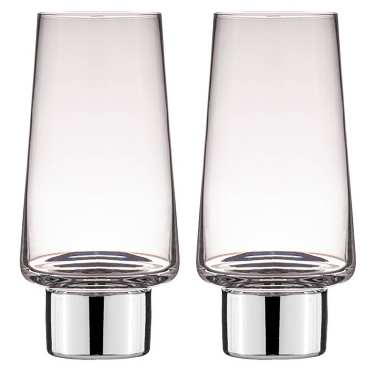2PK Aurora Clear 350ml Highball Tumbler Glasses - Silver - Bunnings Australia
