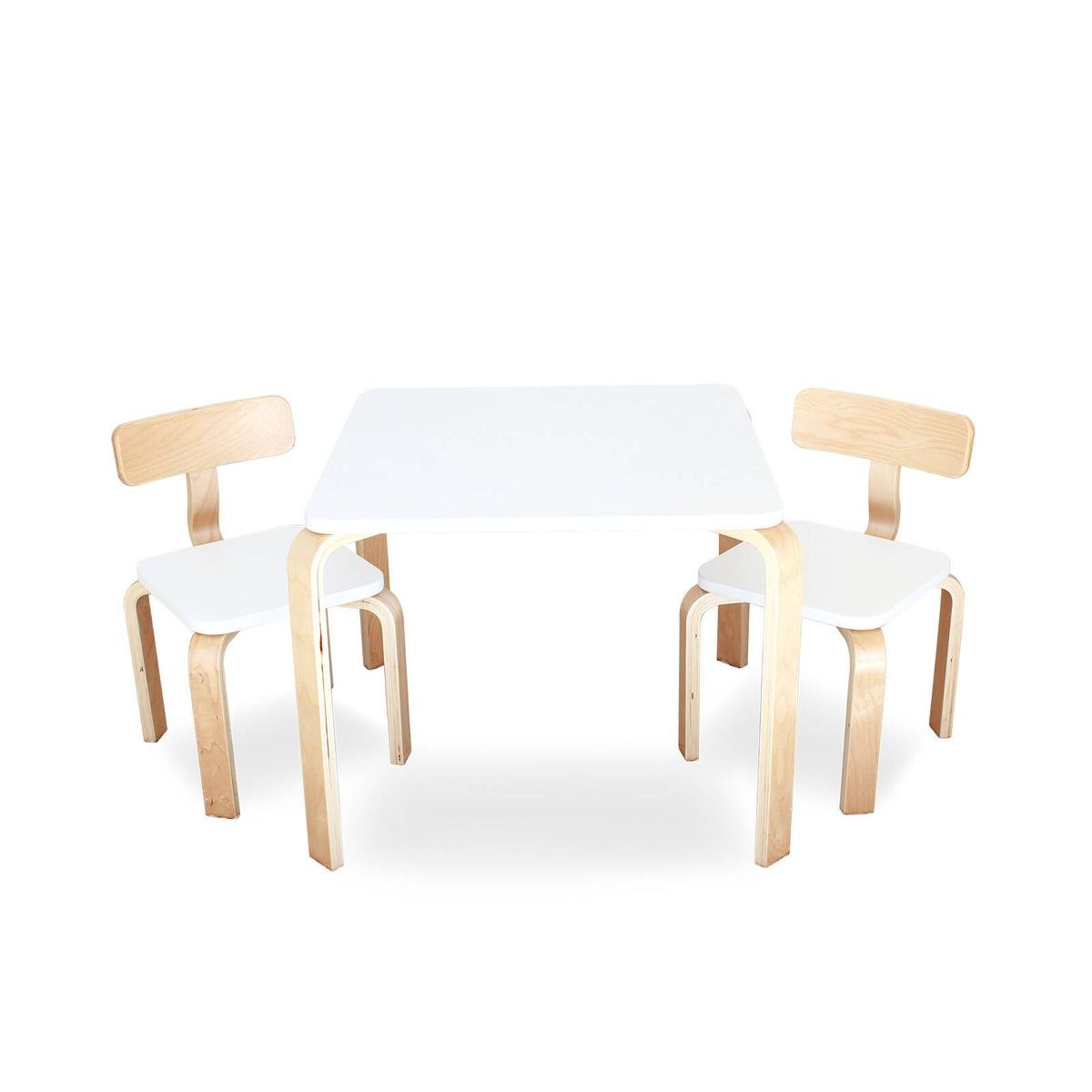 Babyhood Scandi Playing Table & Chairs - White/Natural - Bunnings Australia