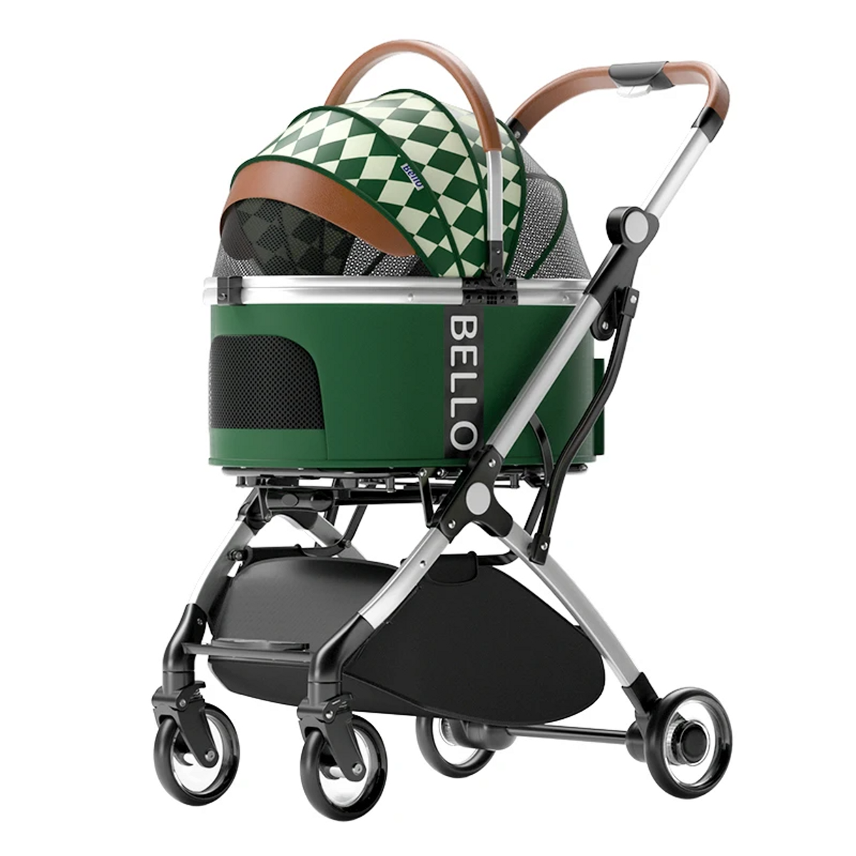Bello Lux Green Check | Pet Stroller & Dog Pram | Dogs Up To 15 kg ...