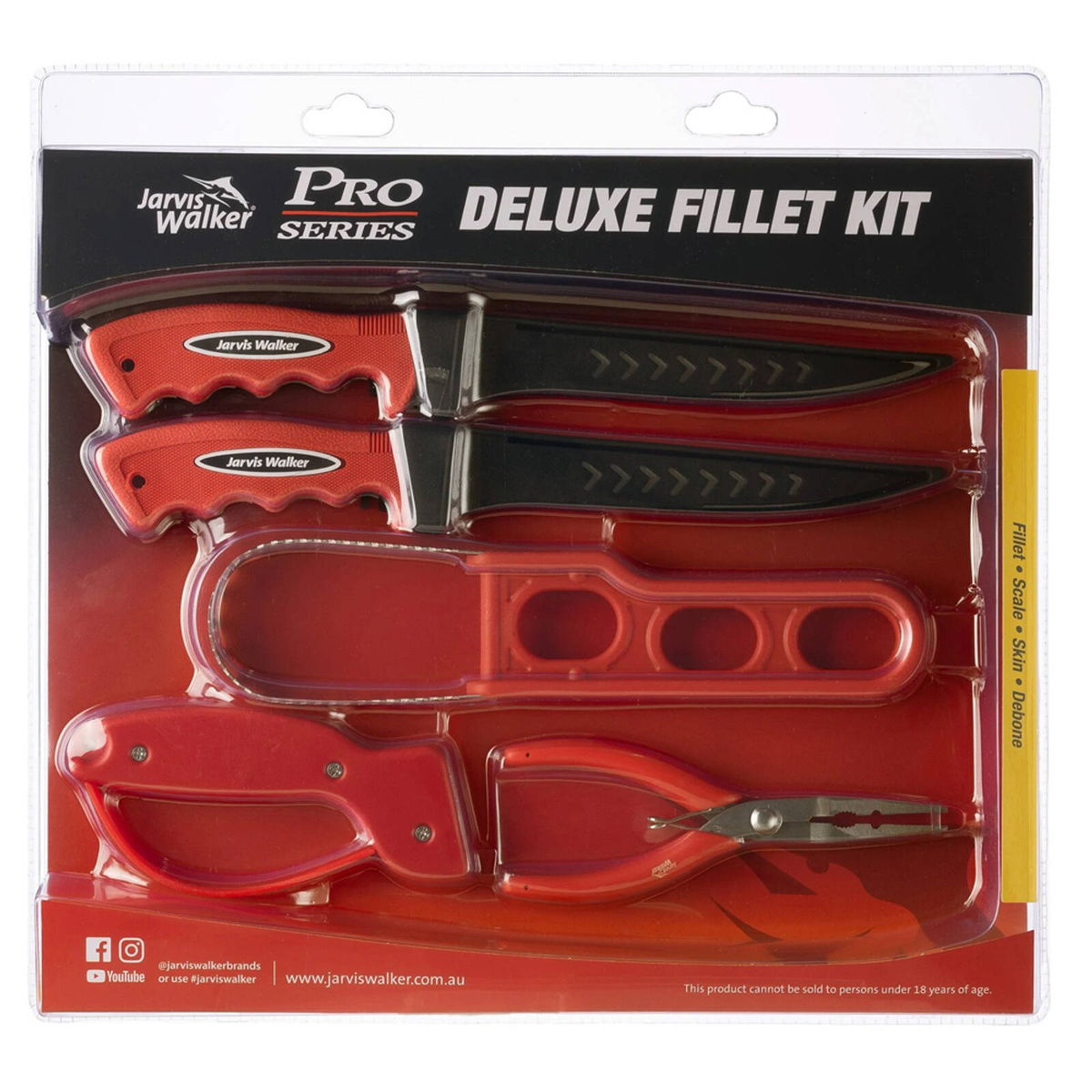 Jarvis Walker Deluxe Filleting Tool Kit-2 x Knives|Scaler|Pliers and ...