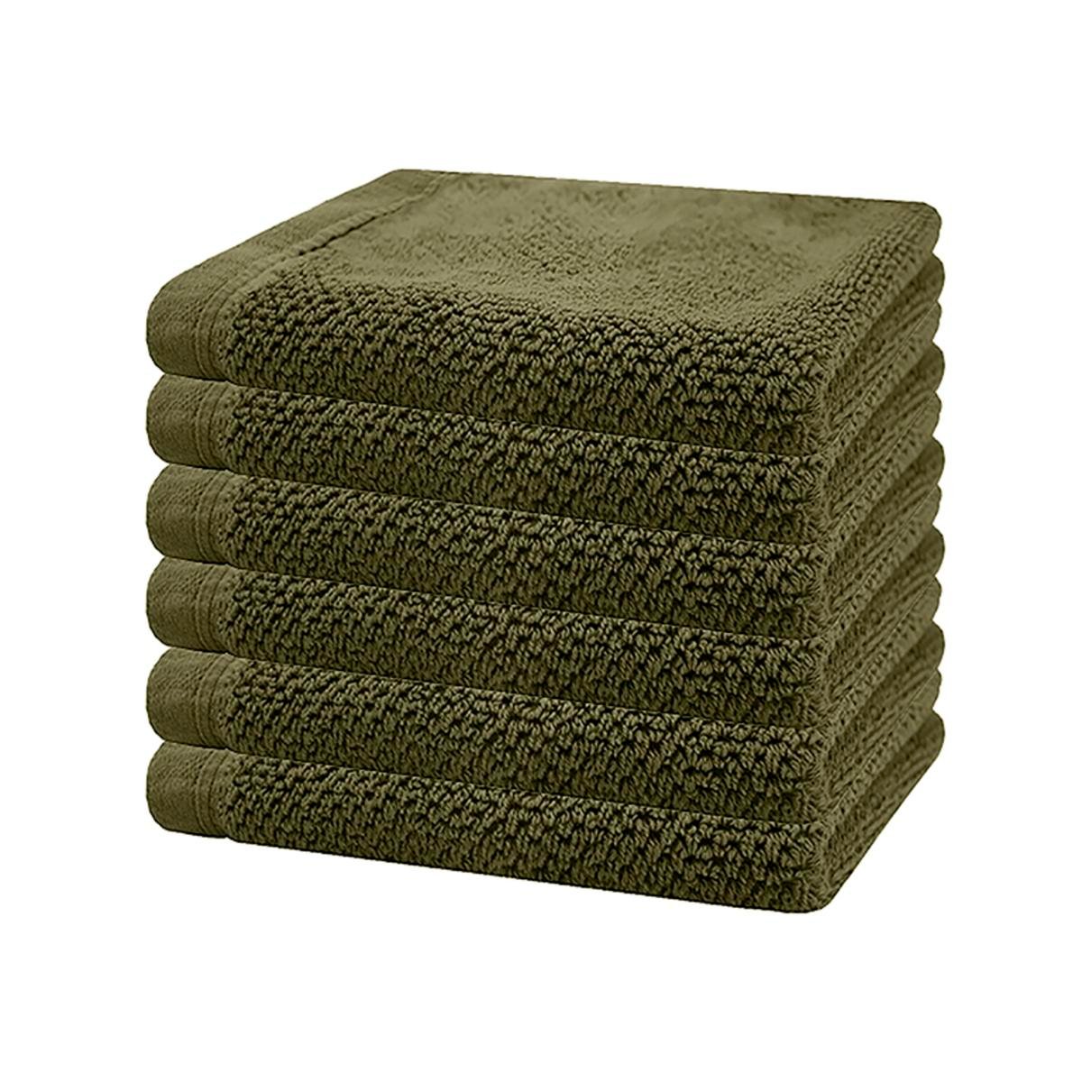 Angove 6pack Face Washer 33x33cm Olive - Bunnings Australia