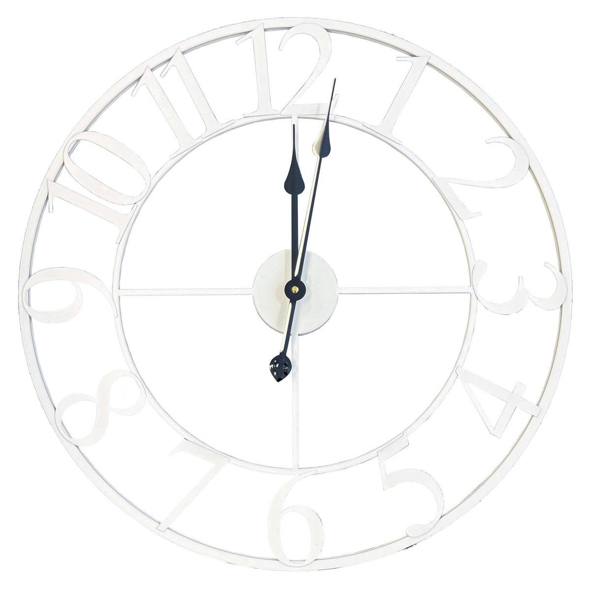 Tempus 60cm Metal Wall Clock - Classic White - Bunnings Australia