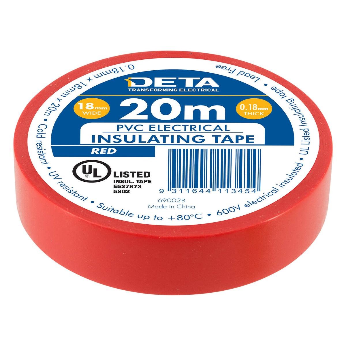 DETA 20m 18mm Red Insulation PVC Tape - Bunnings Australia
