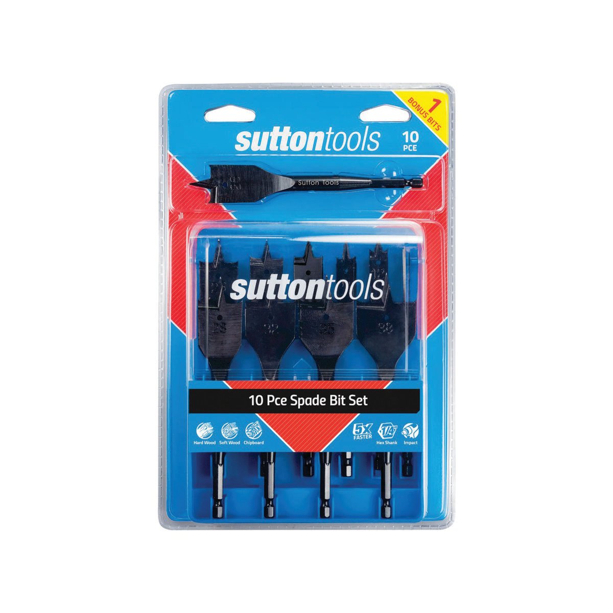 Sutton Tools 10 Piece Spade Bit Set - Bunnings New Zealand