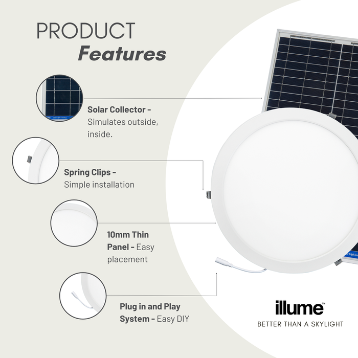 illume PRO 280mm Flush Mount Hi-Spec Round Skylight Alternative - Bunnings Australia
