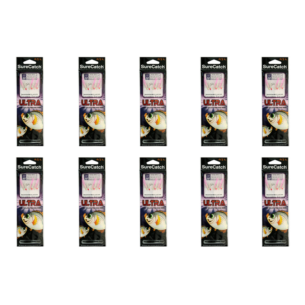 10x Surecatch Ultra Sabiki Rig Bait Rig with White/Pink Tinsel Hook - Size 10 - Bunnings Australia