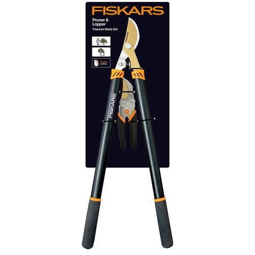 Fiskars Titanium Lopper And Pruner Set 1048181 - Bunnings Australia