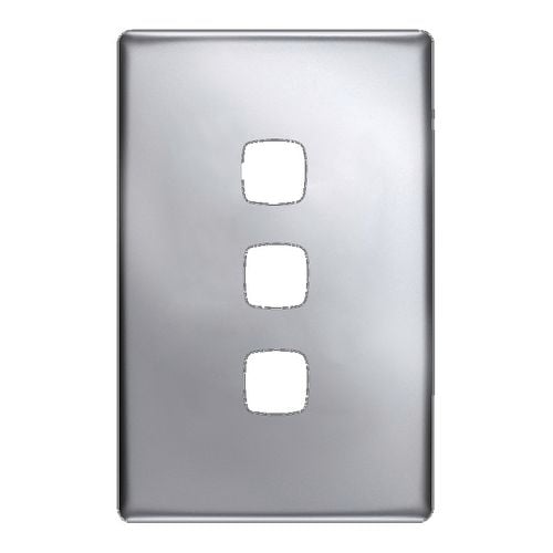 HPM Linea 3 Gang Coverplate Matt Silver - Bunnings New Zealand