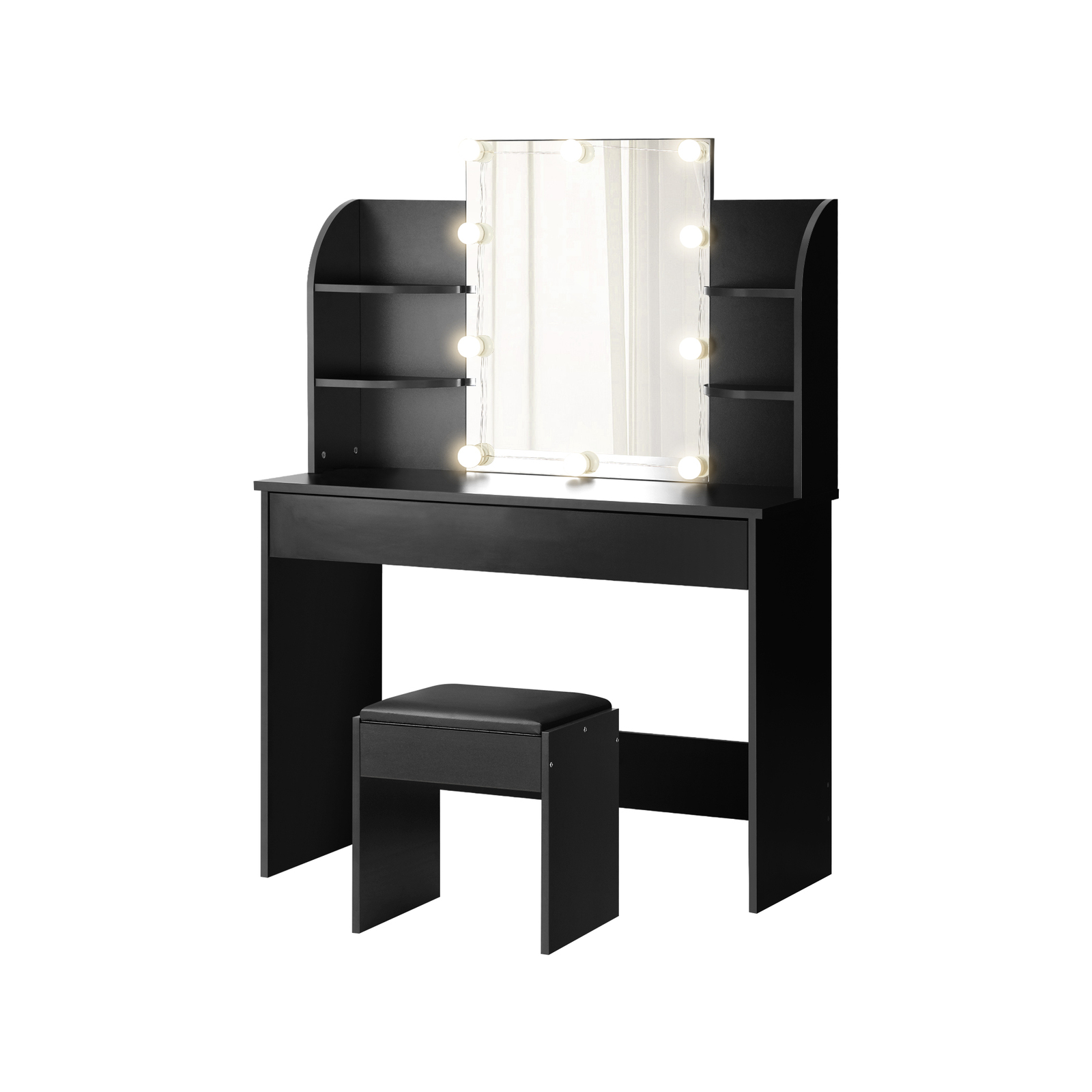 Oikiture Dressing Table Stool 10 Led Bulbs Black 139cm Particle Board Bunnings Australia