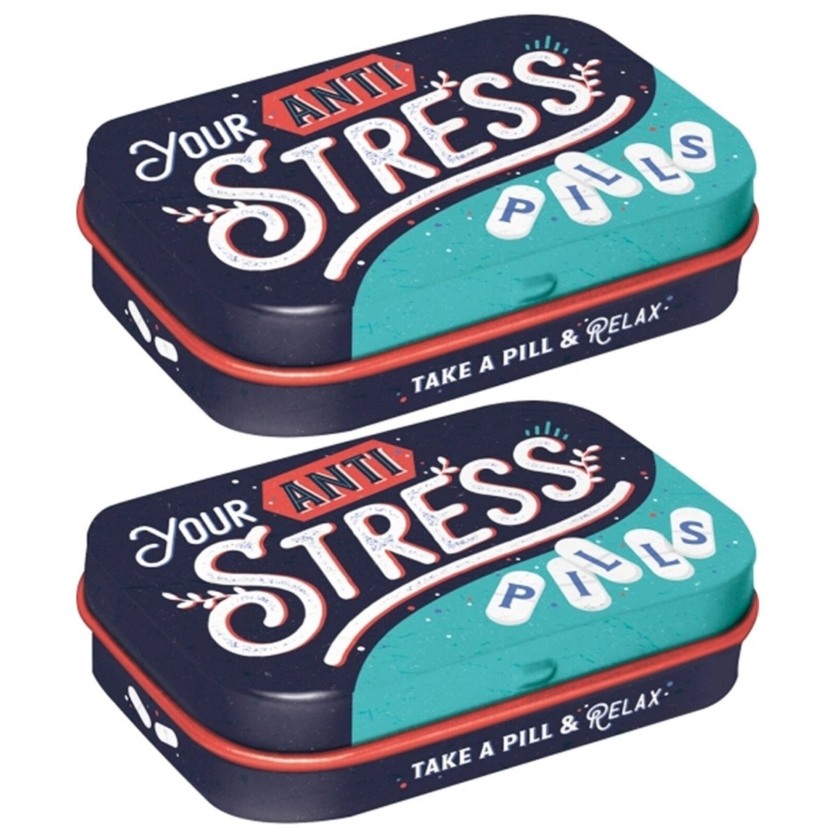 2PK Nostalgic Art 6cm Mint Tin Box Anti Stress Pills Fresh Breath Hard ...