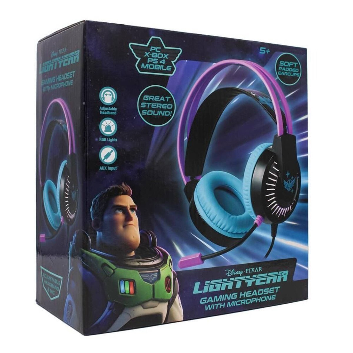 Disney Pixar Lightyear Gaming Headset w/ Microphone For Xbox/PS4/Mobile ...