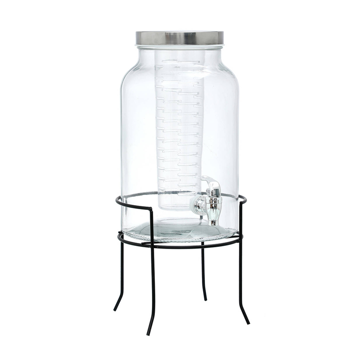 Lemon & Lime 5.5L Glass Drink Dispenser On Stand w/ Diffuser Insert ...