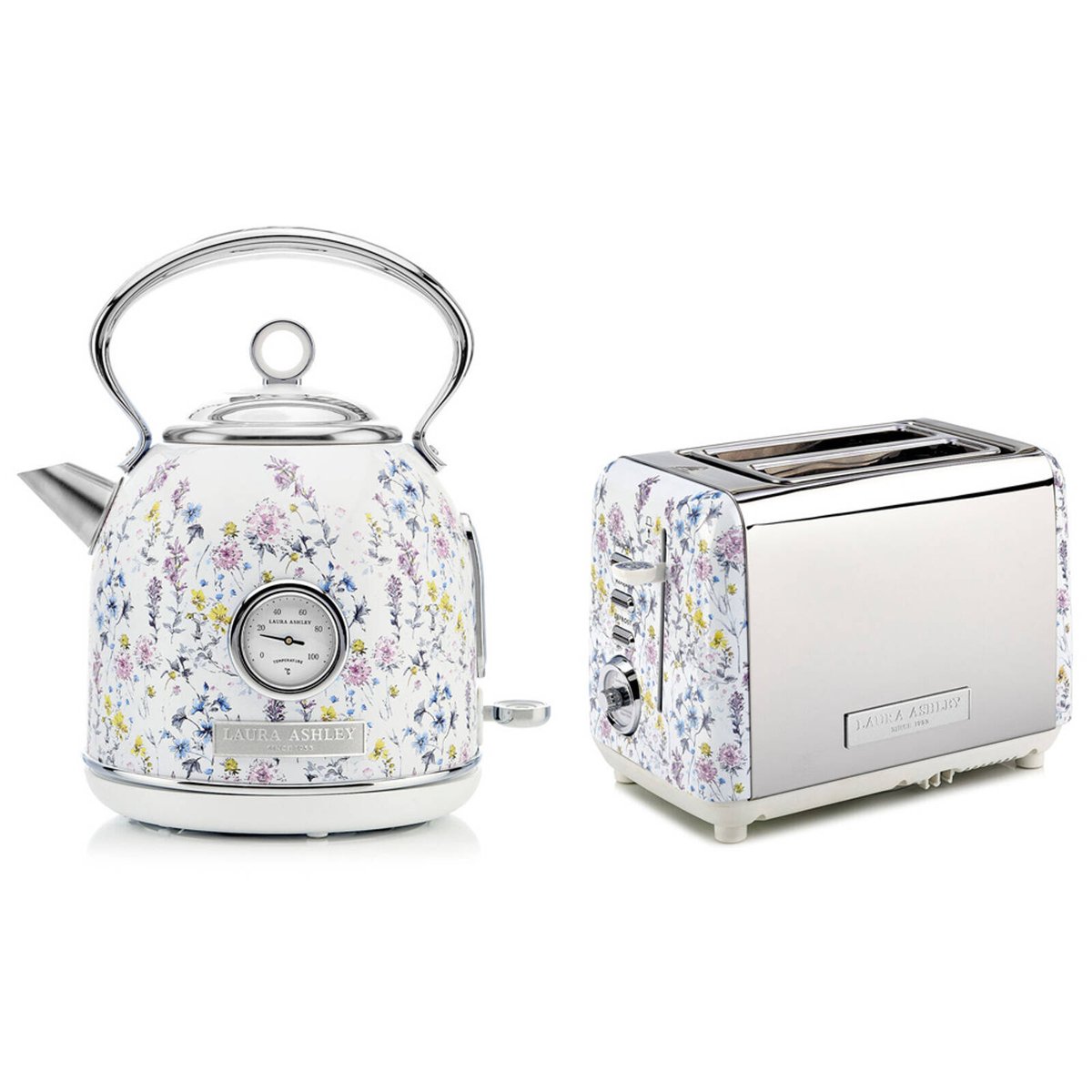 Laura Ashley 1.7L Dome Kettle and 2 Slice Toaster Combo Wild Meadow ...