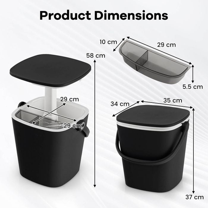 Costway 15L Portable Ice Box Bar Bucket Beverage Cooler Black ...