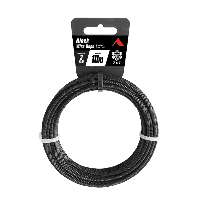 Pinnacle 3mm x 10m Black Resin Wire Rope - Bunnings New Zealand