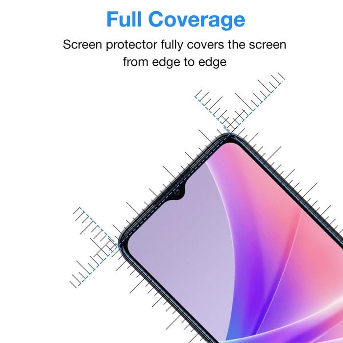 2 Pack MEZON OPPO A17 Full Cover Tempered Glass Screen Protectors ...