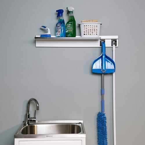 Single Floating Shelf Organising Kit 800mm White - Bunnings Australia