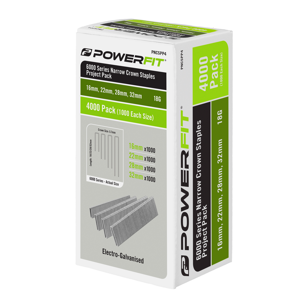PowerFit 6000 Series Electro-Galvanised Narrow Crown Staples Project ...