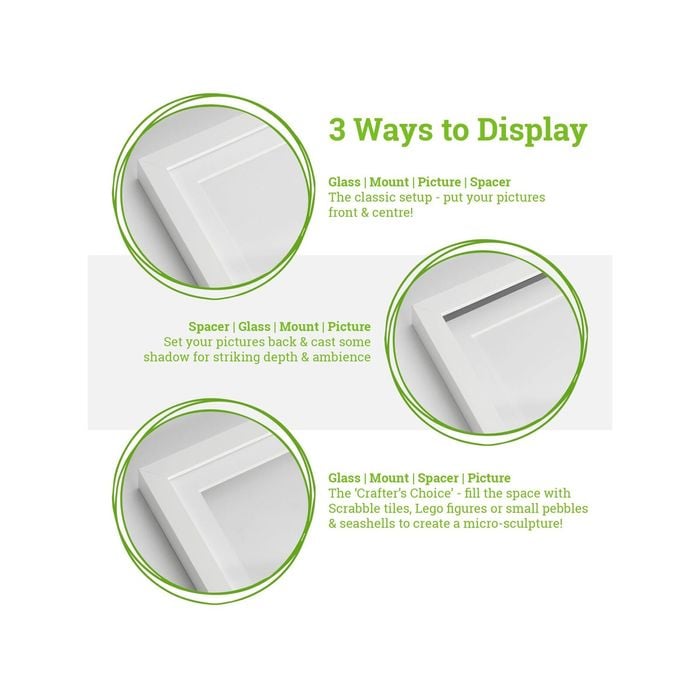 Nicola Spring 2 Piece 4 x 4 3D Shadow Box Photo Frame Set - Craft ...