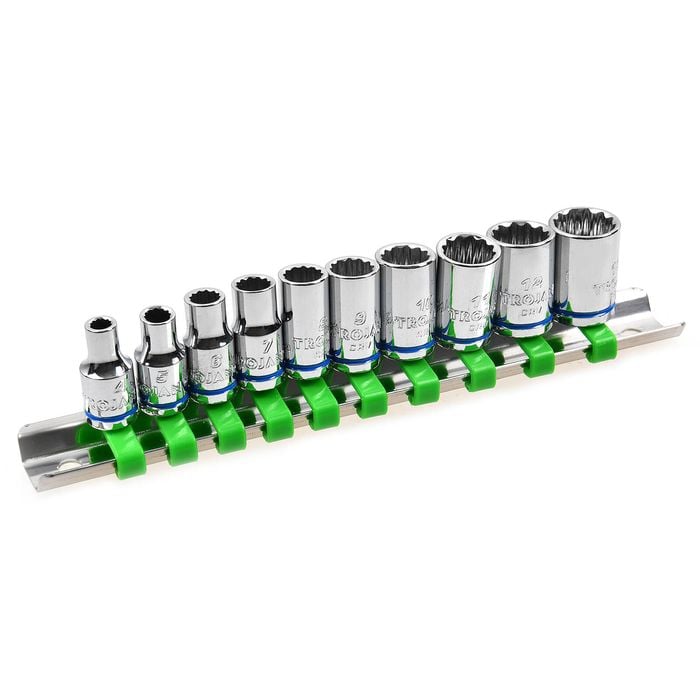 Trojan 10 Piece Socket Rail Set 1/4" - Bunnings Australia