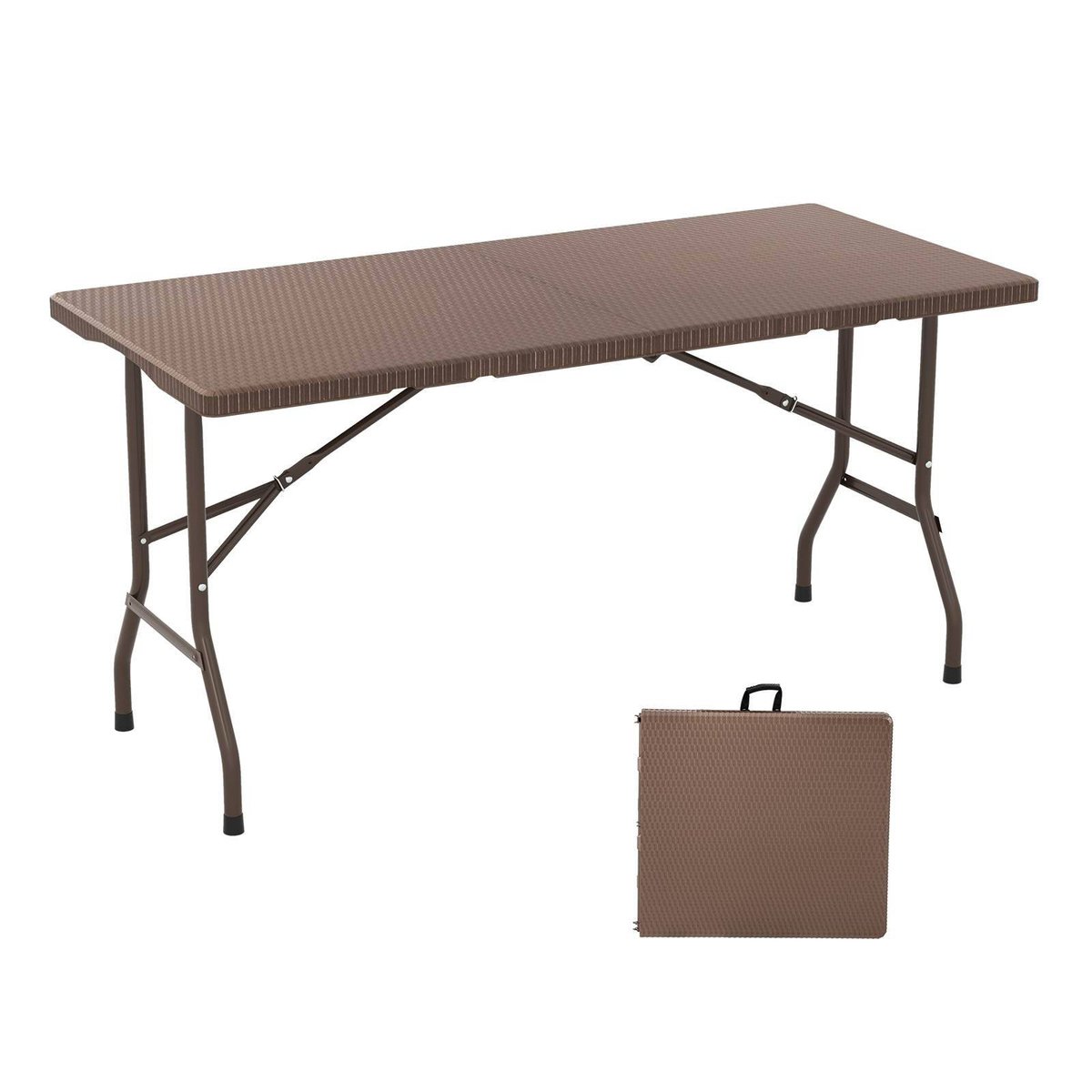 Costway Dining Table Folding Picnic Table Brown - Bunnings Australia