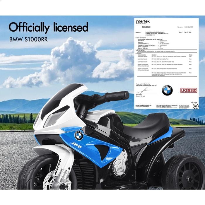 ALFORDSON Ride On Car Kids Motorbike BMW Licensed Blue